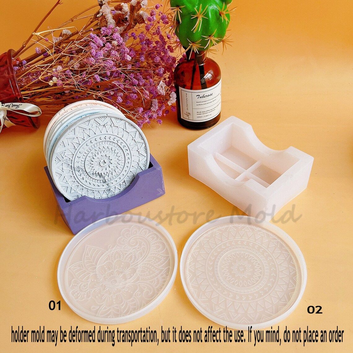 Stripe Pattern Round Coaster Silicone Mold plate Dish Mold - Etsy