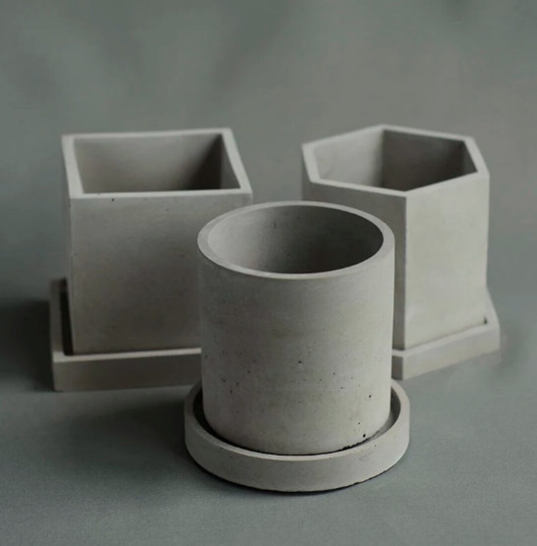 Round Square Pen Holder Plaster Container Concrete Flowerpot Silicone ...