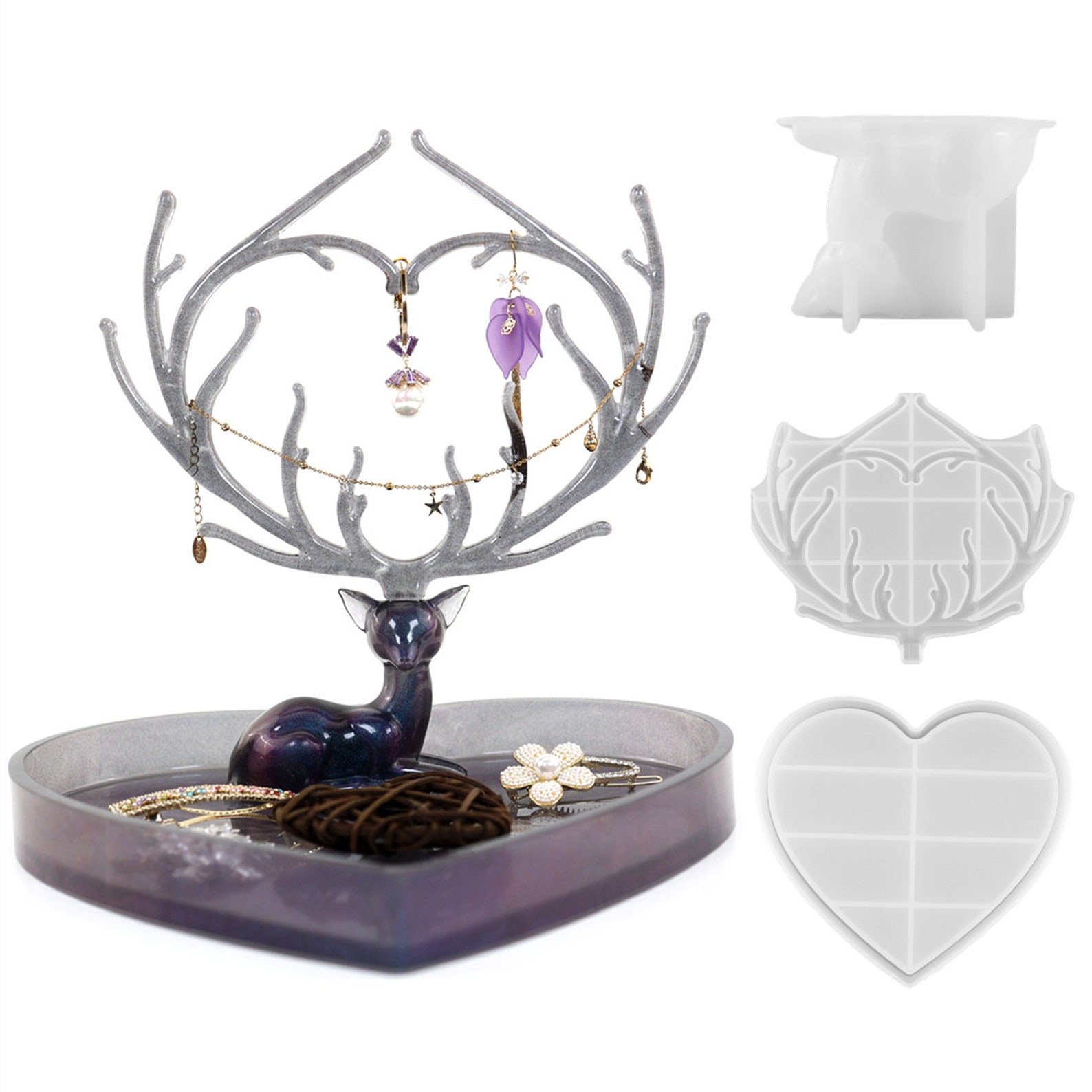 Heart Storage Box Silicone Molds Deer Jewelry Display Rack - Etsy