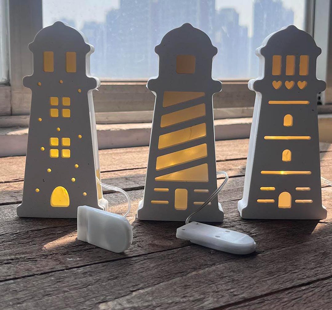 Lighthouse Silicone Mold LED Beacon Light Mold Warm Light House Mold ...