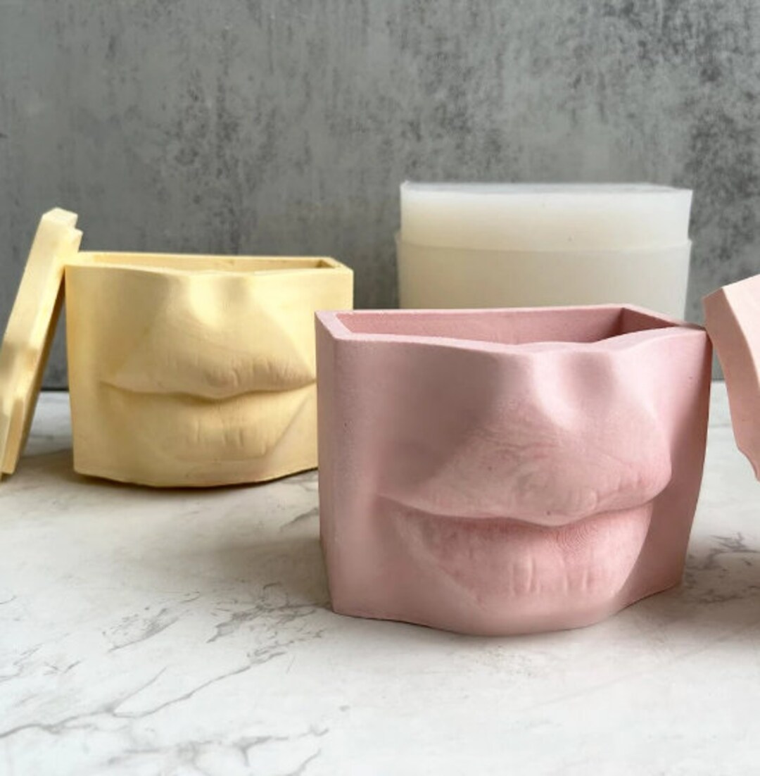 Mouth Lip Shape Storage Box Silicone Mold Square Concrete - Etsy