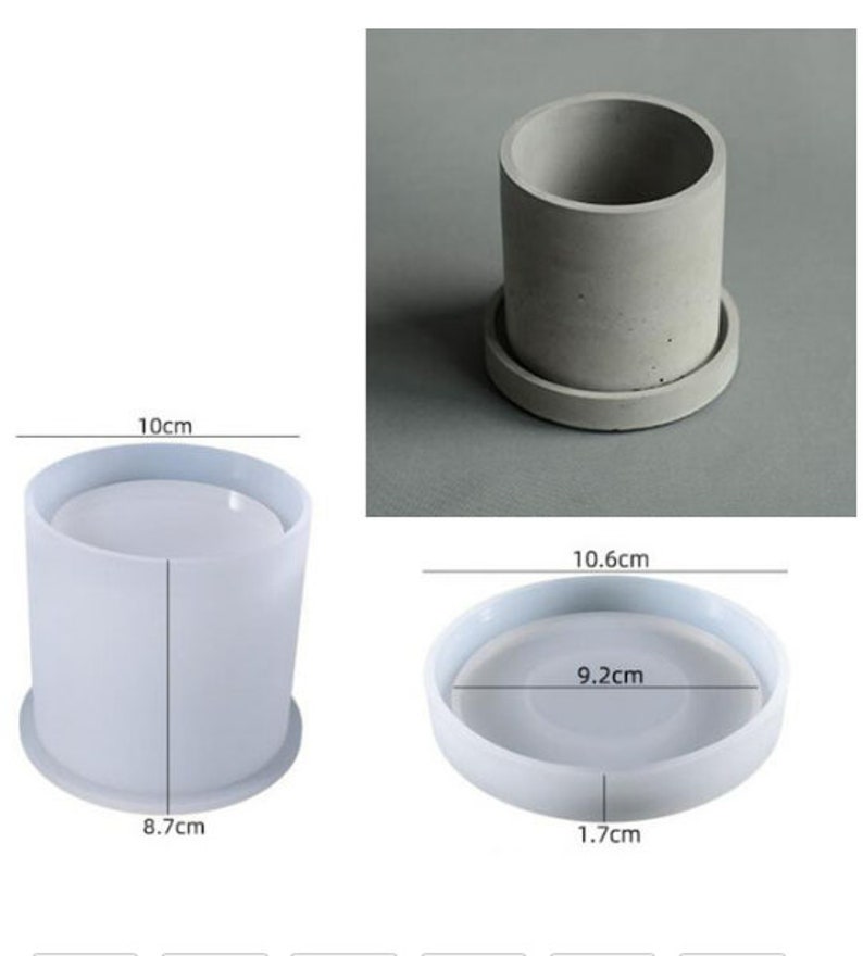 Round Square Pen Holder Plaster Container Concrete Flowerpot - Etsy
