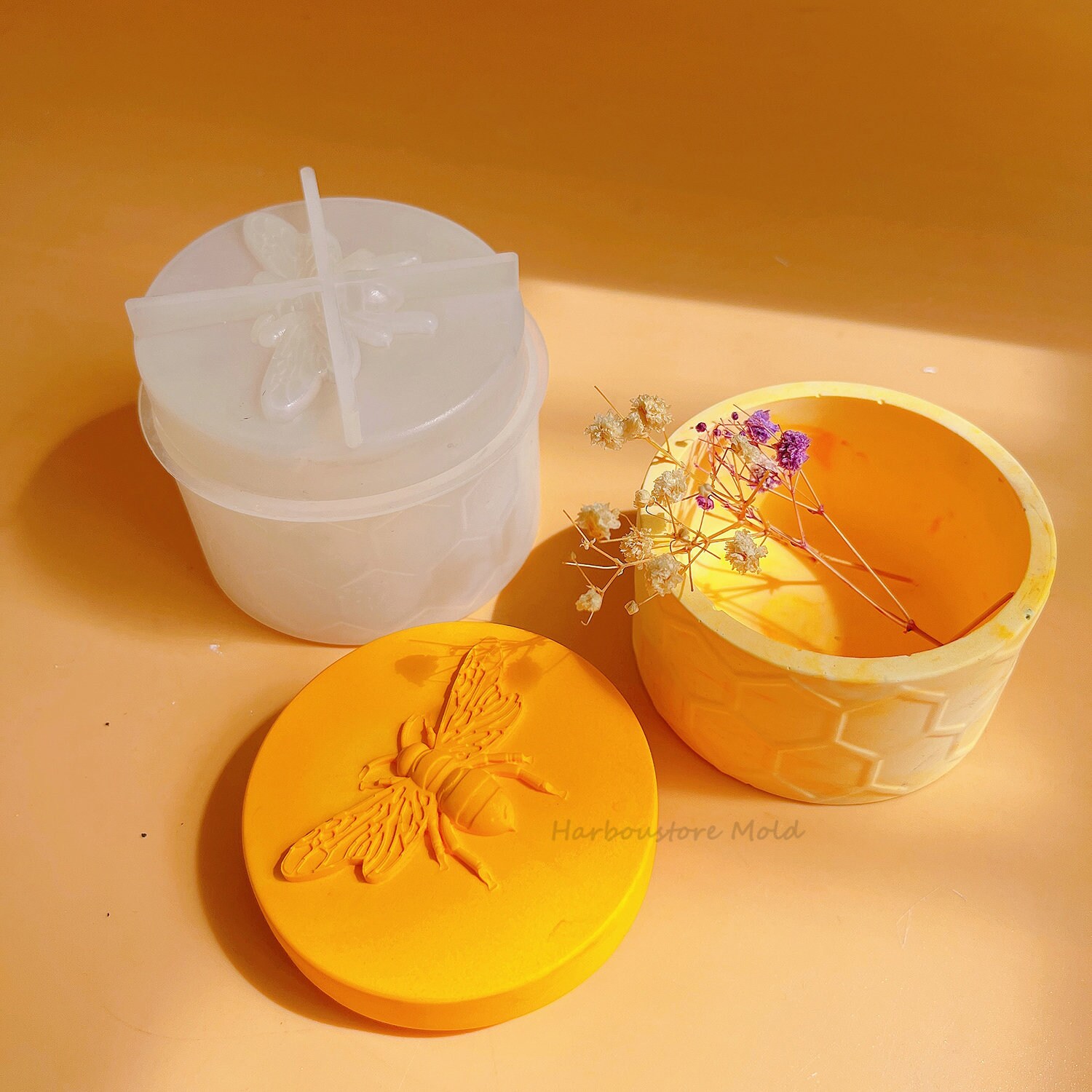 honey-bee-box-mold-with-lid-concrete-plaster-candle-jar-mould-etsy