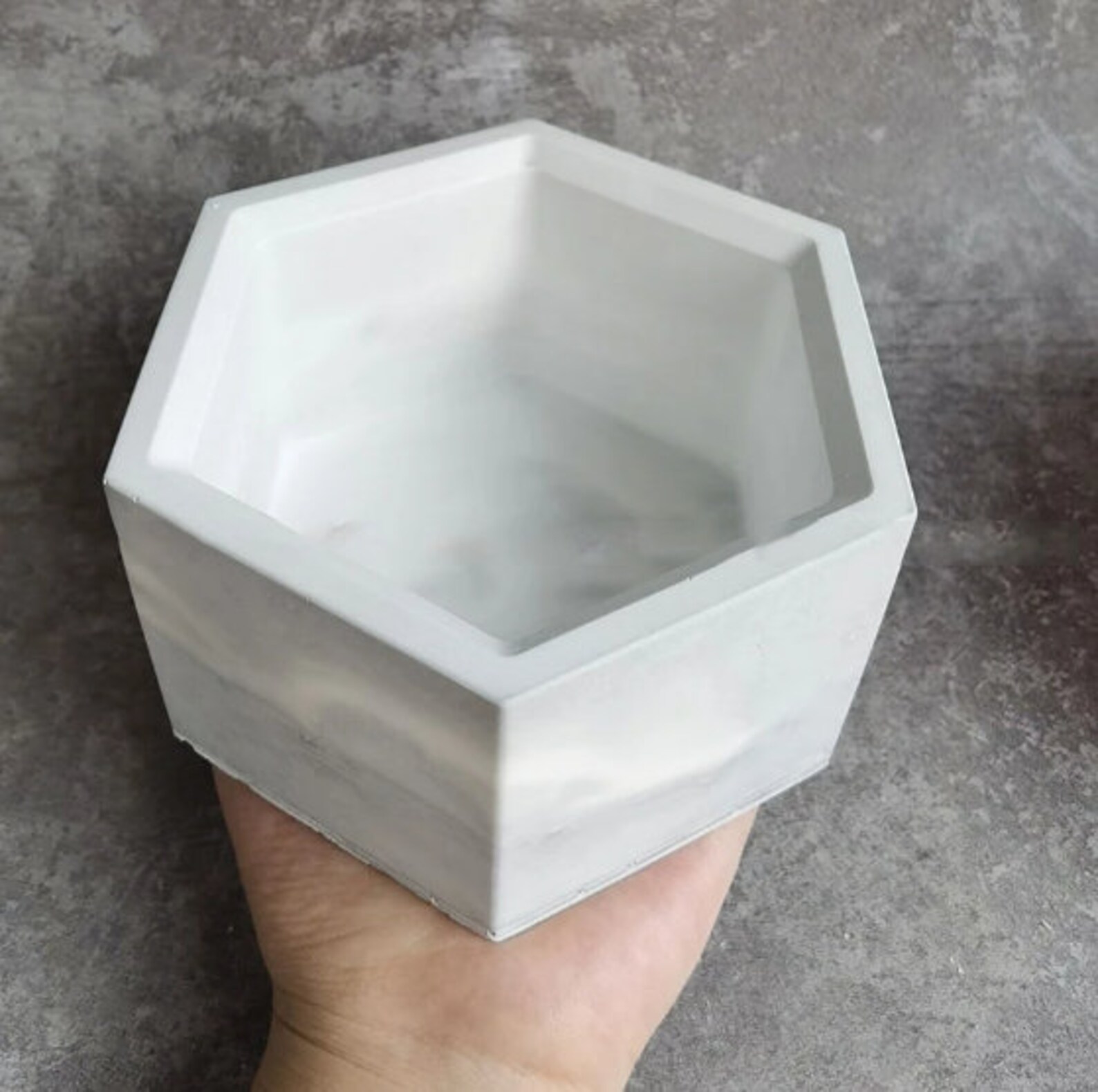 Large Size Hexagon Storage Box With Lid Silicone Mold Concrete - Etsy