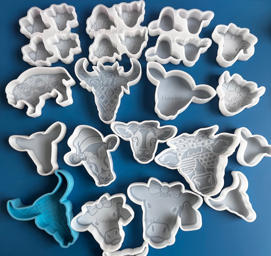 Multi Cow Car Freshie Mold - Bull Silicone Epoxy Resin Molds -highland ...