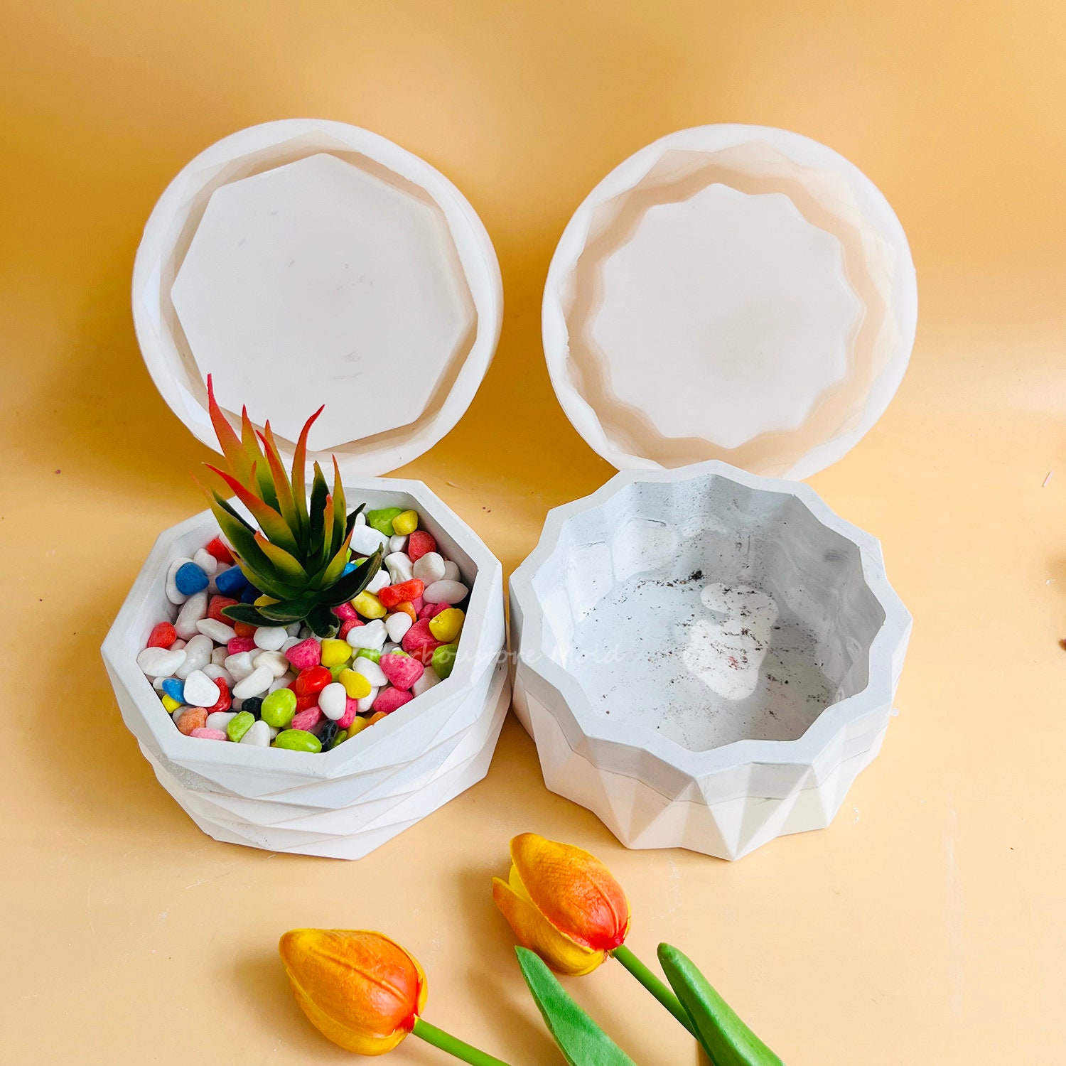 5 Inch Large Polygon Flower Pot Silicone Mold Flowerpot Mold | Etsy
