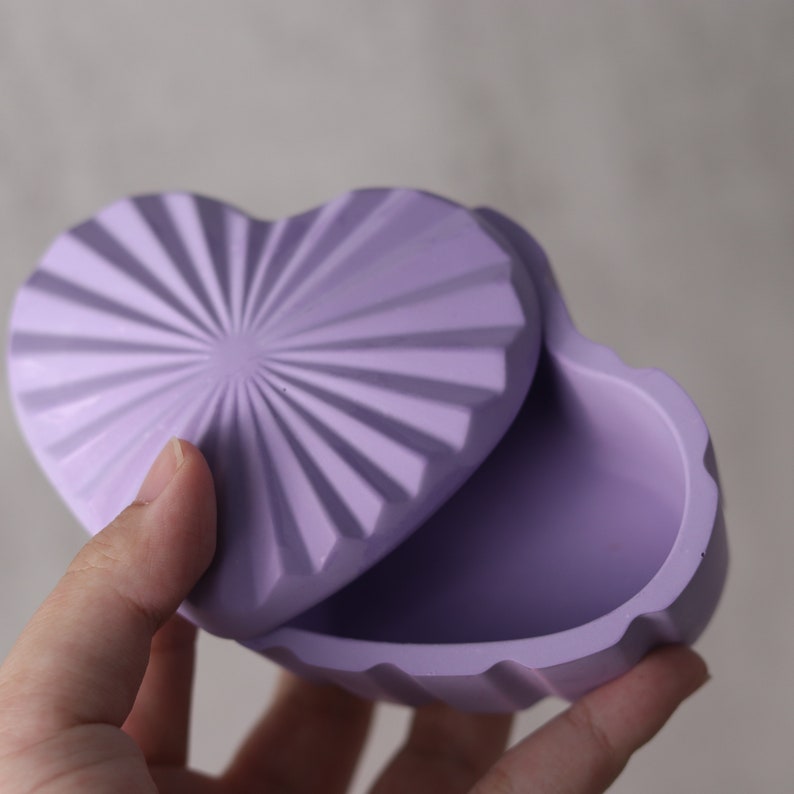 Heart Box Silicone Mold With Lid ,jewelry Container Mold ,jewelry Tray ...