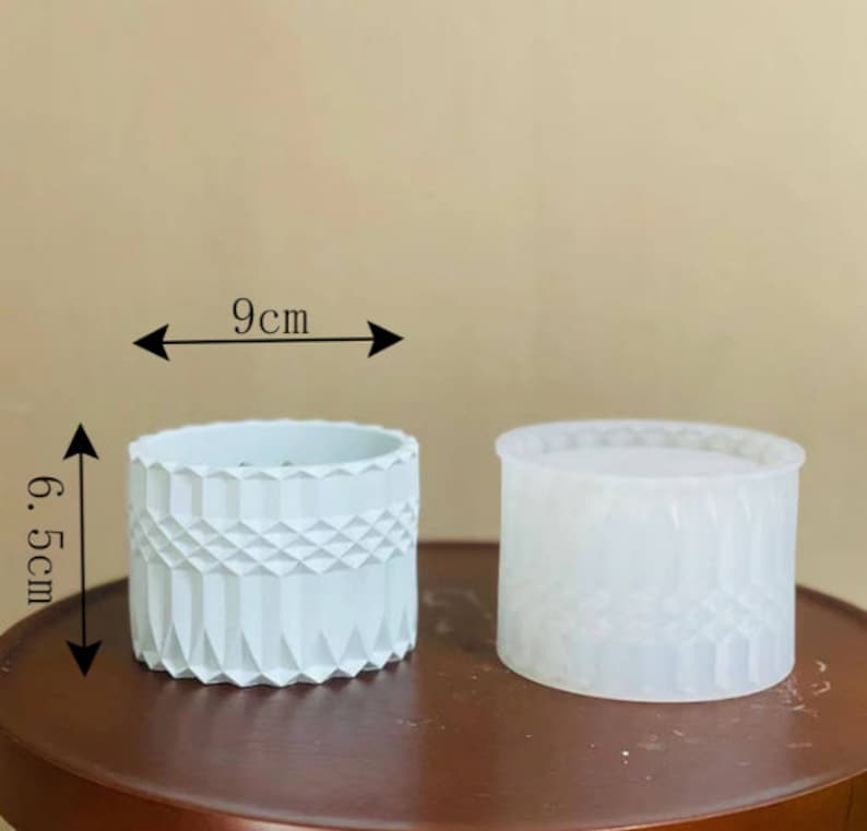 Round Shape Concrete Candle Vessel Molds Candle Jar With Lid - Etsy