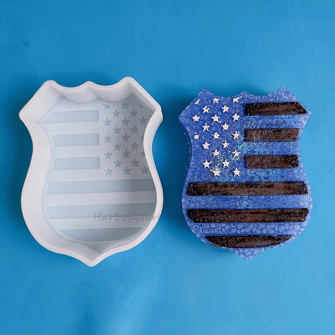 US Shield Car Freshie Mold - Police Shield Silicone Epoxy Resin Molds ...