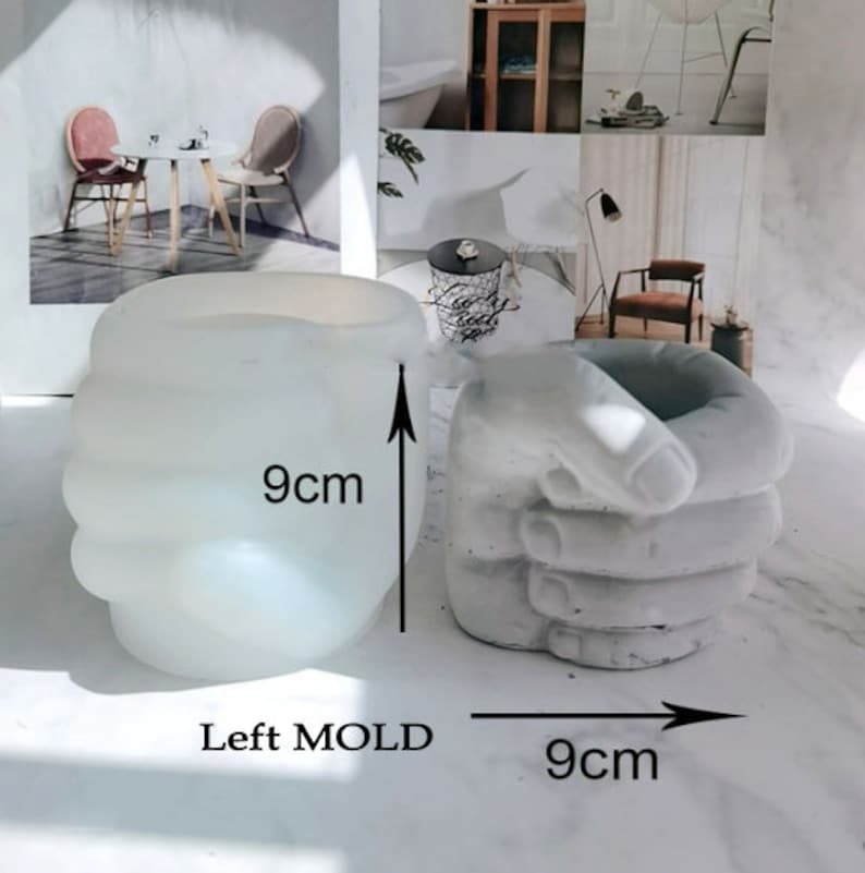 Hand Shape Concrete Cement Planter Mold Palm Silicone Flowerpot Molds ...
