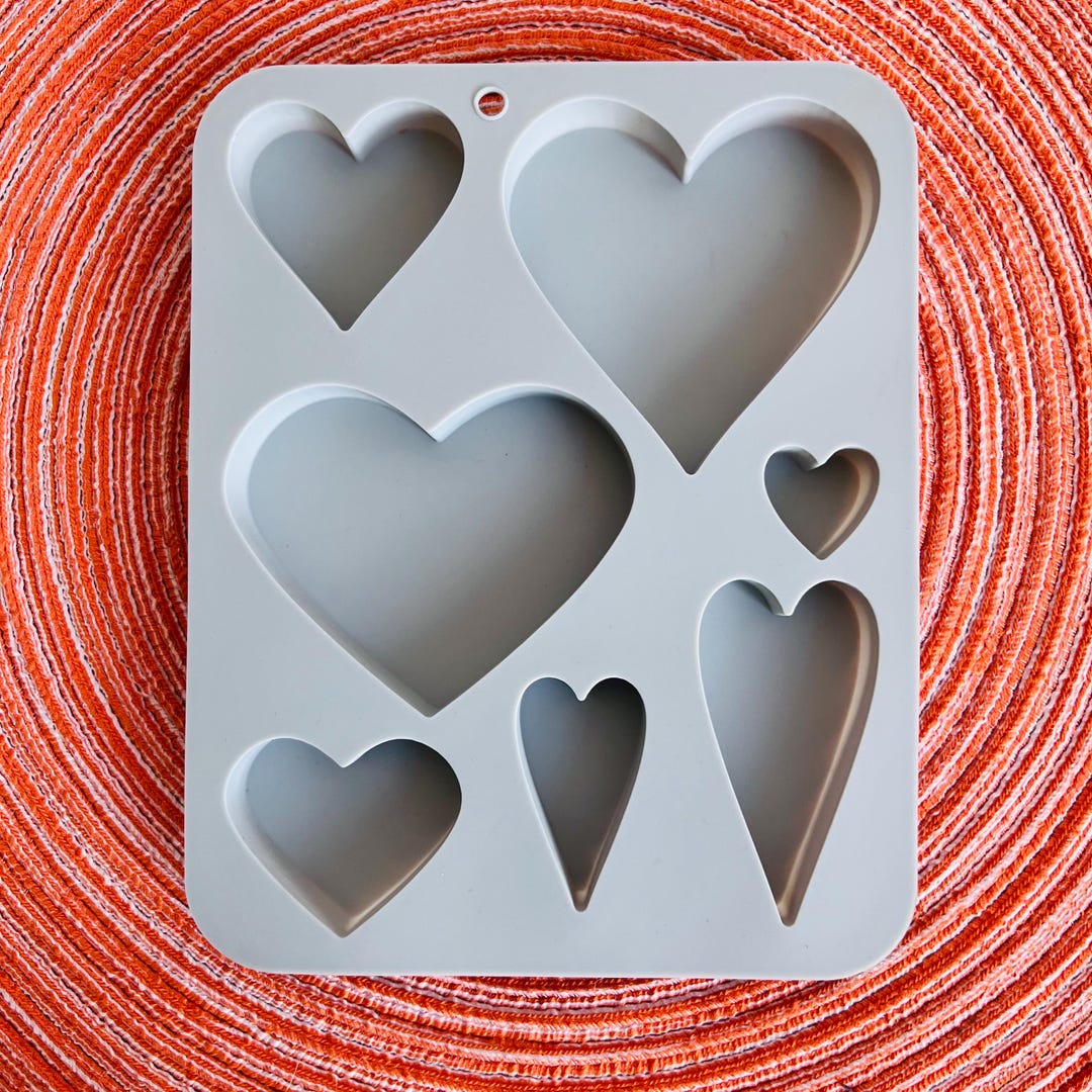 7-cavity Hearts Silicone Mold ,long Tail Heart ,small Hearts, Love ...