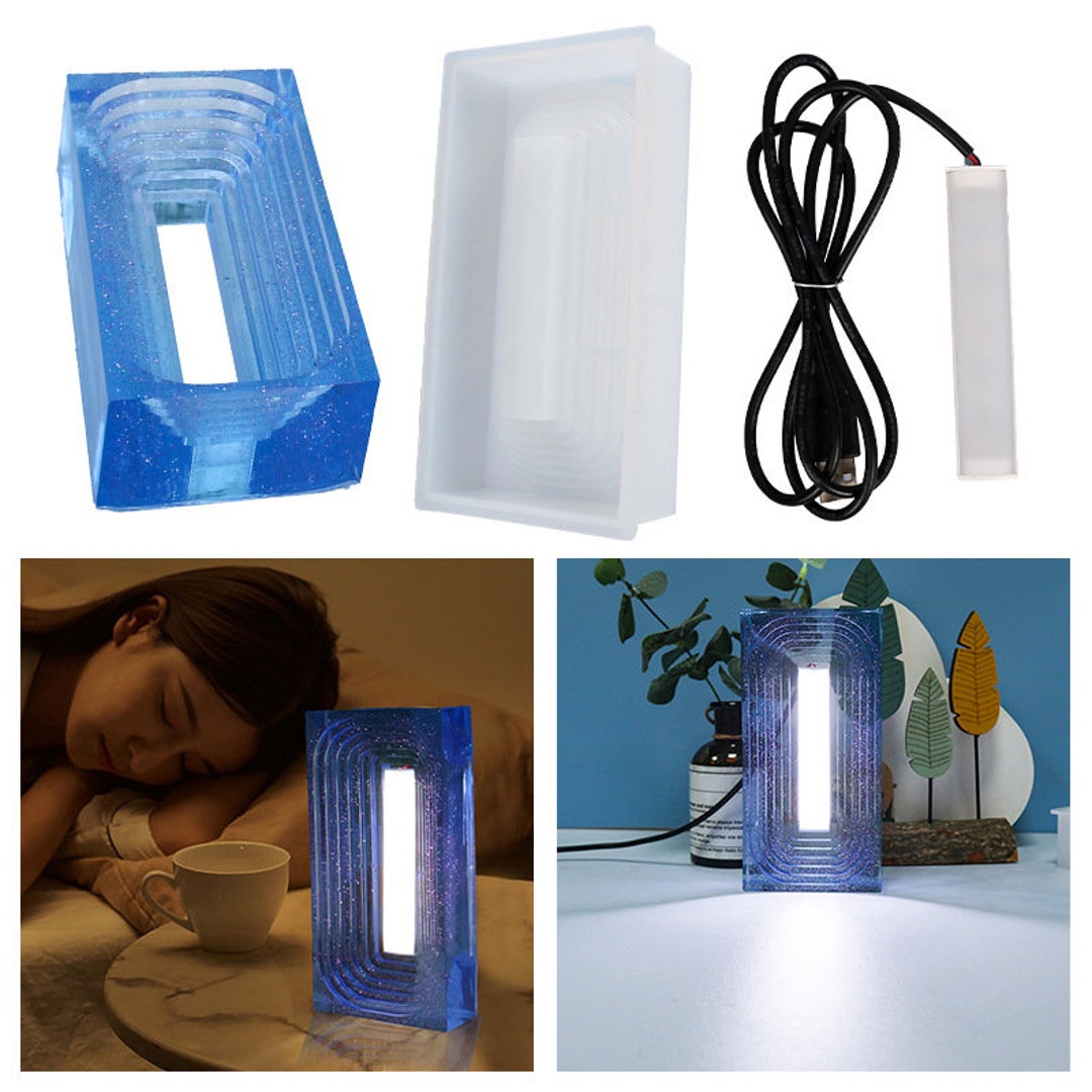 Rectangle Table Lamp Silicone Mold Cement Table Lamp Concrete Mold Lamp ...