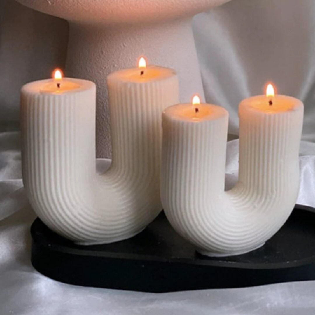 U-shape Candle Silicone Mold DIY Aroma Gypsum Diffuser Ornament Candle ...