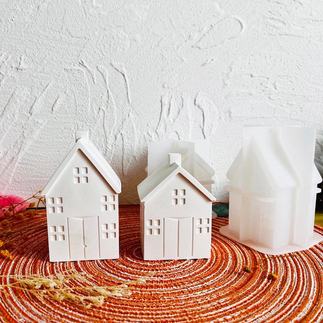 3d House Silicone Mold HOUSE Candle Silicone Mold Christmas Ornaments Mold Resin Epoxy Raysin ...