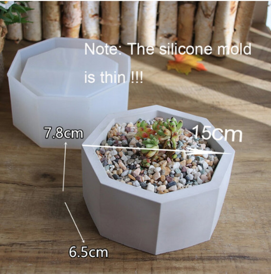 BIG Size Octagon Flower Pot Silicone Molds Concrete Planter - Etsy