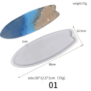 Surfboard MOLD Surf Board Silicone Mold DIY Handmade Mirror Skateboard ...