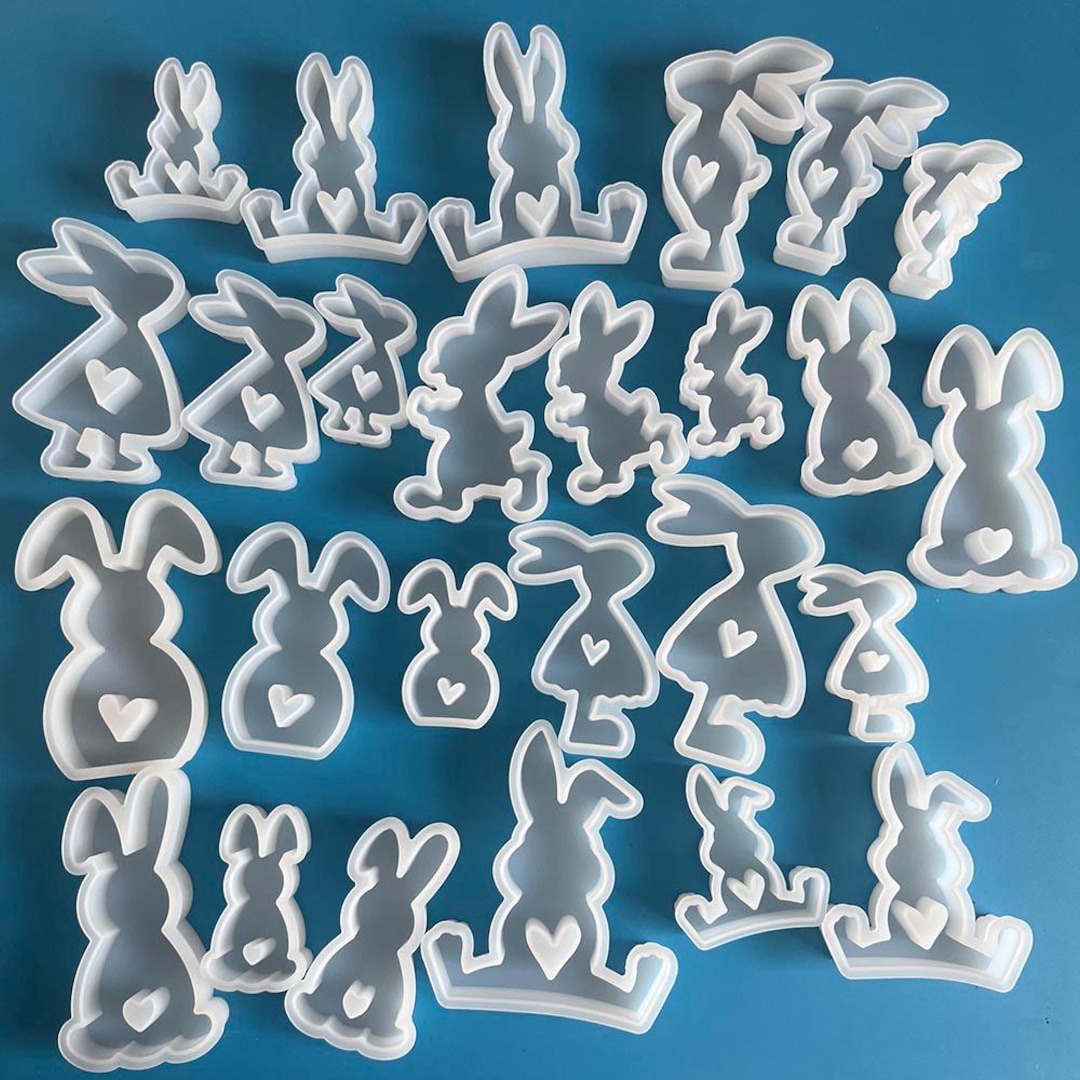 Bunnies Car Freshie Mold - Easter Rabbit Silicone Epoxy Resin Molds ...