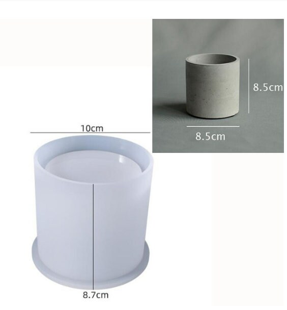 Round Square Pen Holder Plaster Container Concrete Flowerpot - Etsy