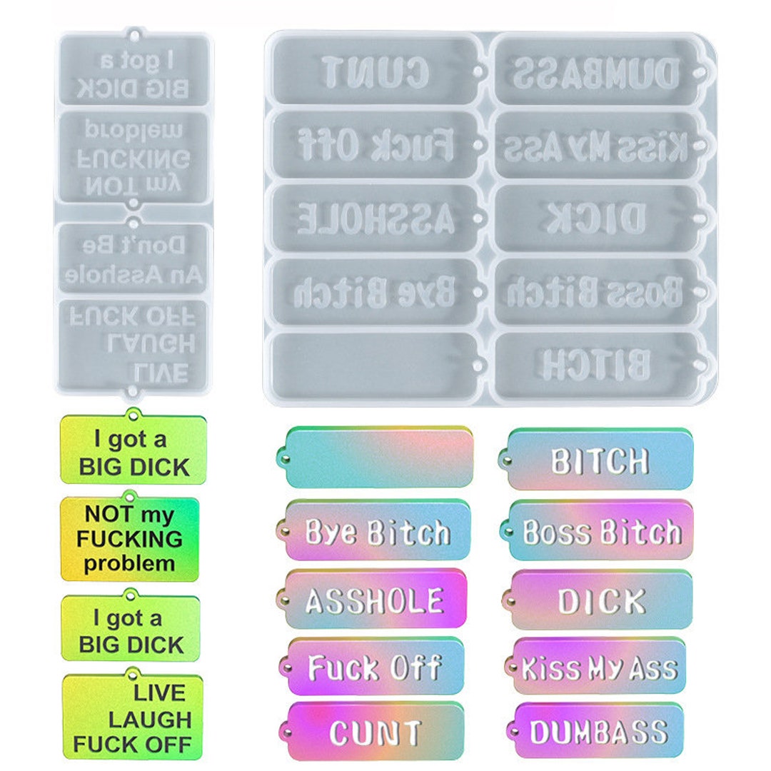 Personalised Swear Words Keychain Silicone Molds for Uv Resin Epoxy ...