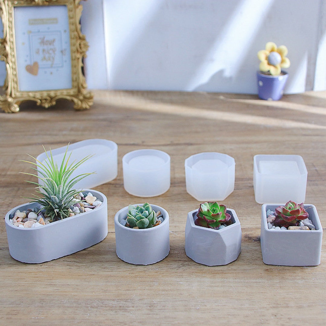 Mini Flower Pot Silicone Mold, Concrete Flower Pot Mold, Cute Planter ...