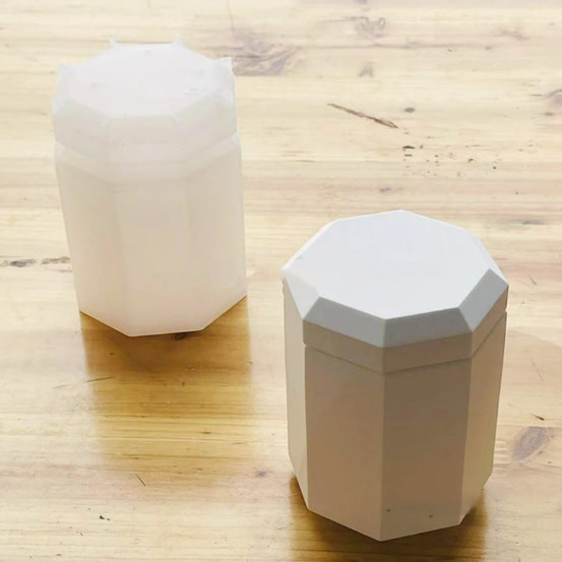 Round Polygon Cup With Lid Molds for Concrete and Planter Pot - Etsy