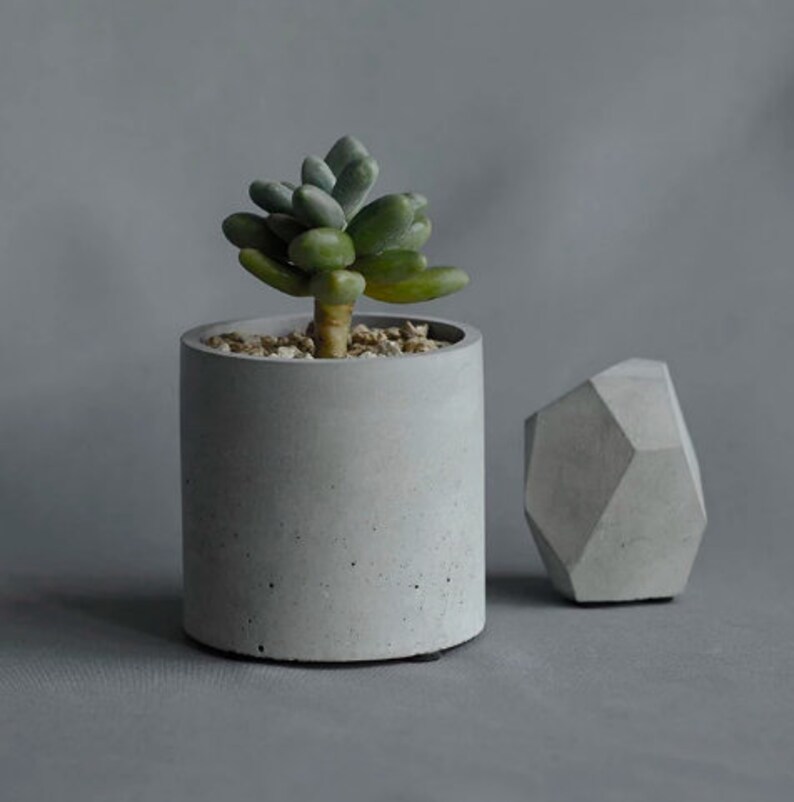 Round Square Pen Holder Plaster Container Concrete Flowerpot - Etsy