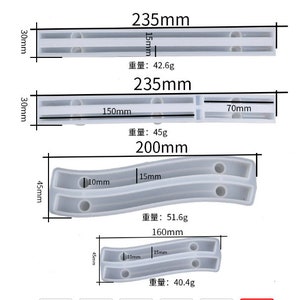 DIY Crystal Epoxy Resin Tray Handle Mold Bending Fruit Plate Handle Silicone Mould Craft Casting ...