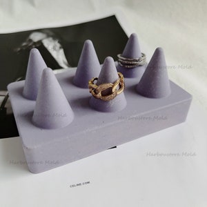 6 Cavity Ring Finger Storage Tray Concrete Mold Ring Holder Mold ...