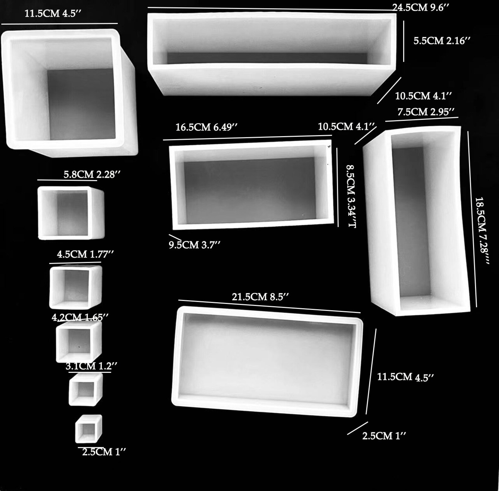 Large Rectangle Silicone Mold ,resin Molds ,square Mold,cube Mould DIY ...