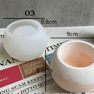 Large Round Candle Vessel Silicone Mold Concrete Sphere Flowerpot Mold ...