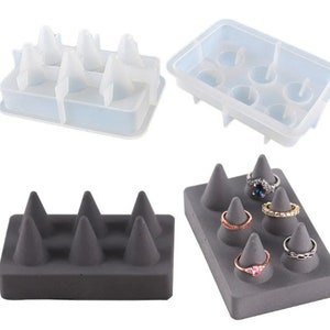 6 Cavity Ring Finger Storage Tray Concrete Mold Ring Holder Mold ...