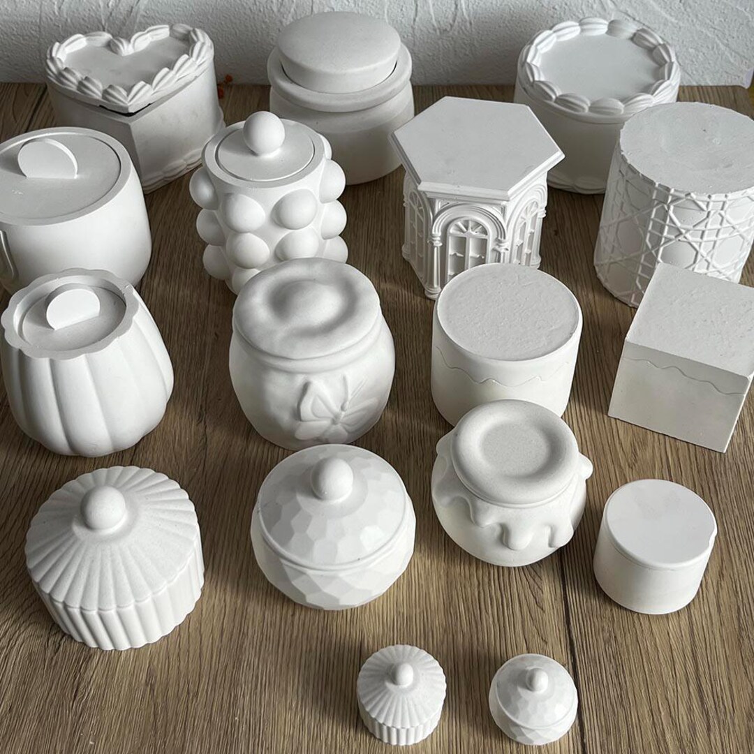 Candle Jars Silicone Mold Raysin Epoxy Resin Mold Planter Mold Casting ...