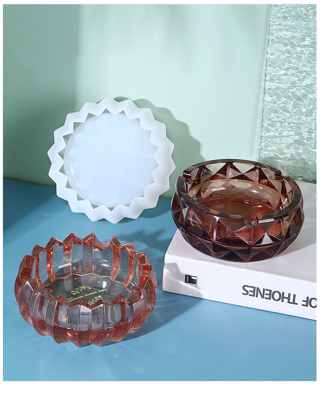 Diamond Edge Round Ashtray Mold Ashtray Silicone Mold for Epoxy Resin ...