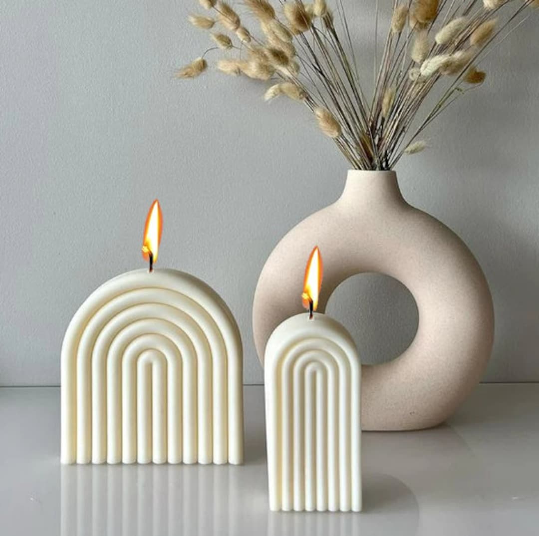 Rainbow Arch Candle Silicone Mold DIY Rainbow Bridge Geometry Candle ...