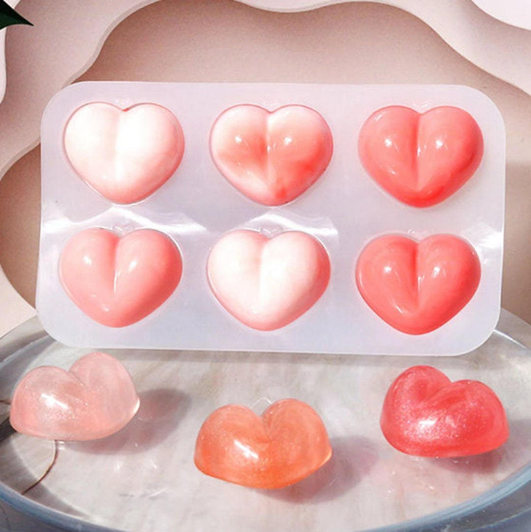 DIY Cute Love Heart Shape Butt Mold Crystal Epoxy Resin Mold Handmade ...