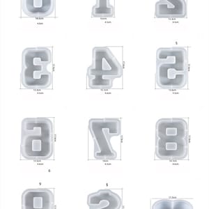 7''large Number Mold 0-9 Number Silicone Mold Number Resin Molds DIY ...