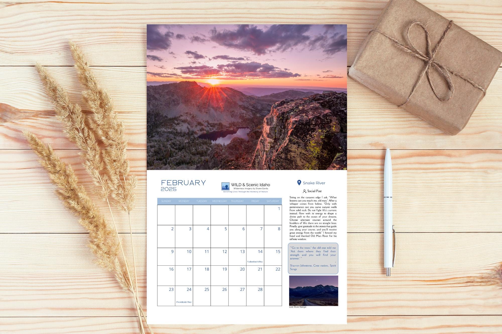 2025 Idaho Wilderness Calendar Images and Writing by Shane Davila ...