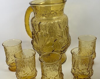 Brown Glass Pitcher | Etsy