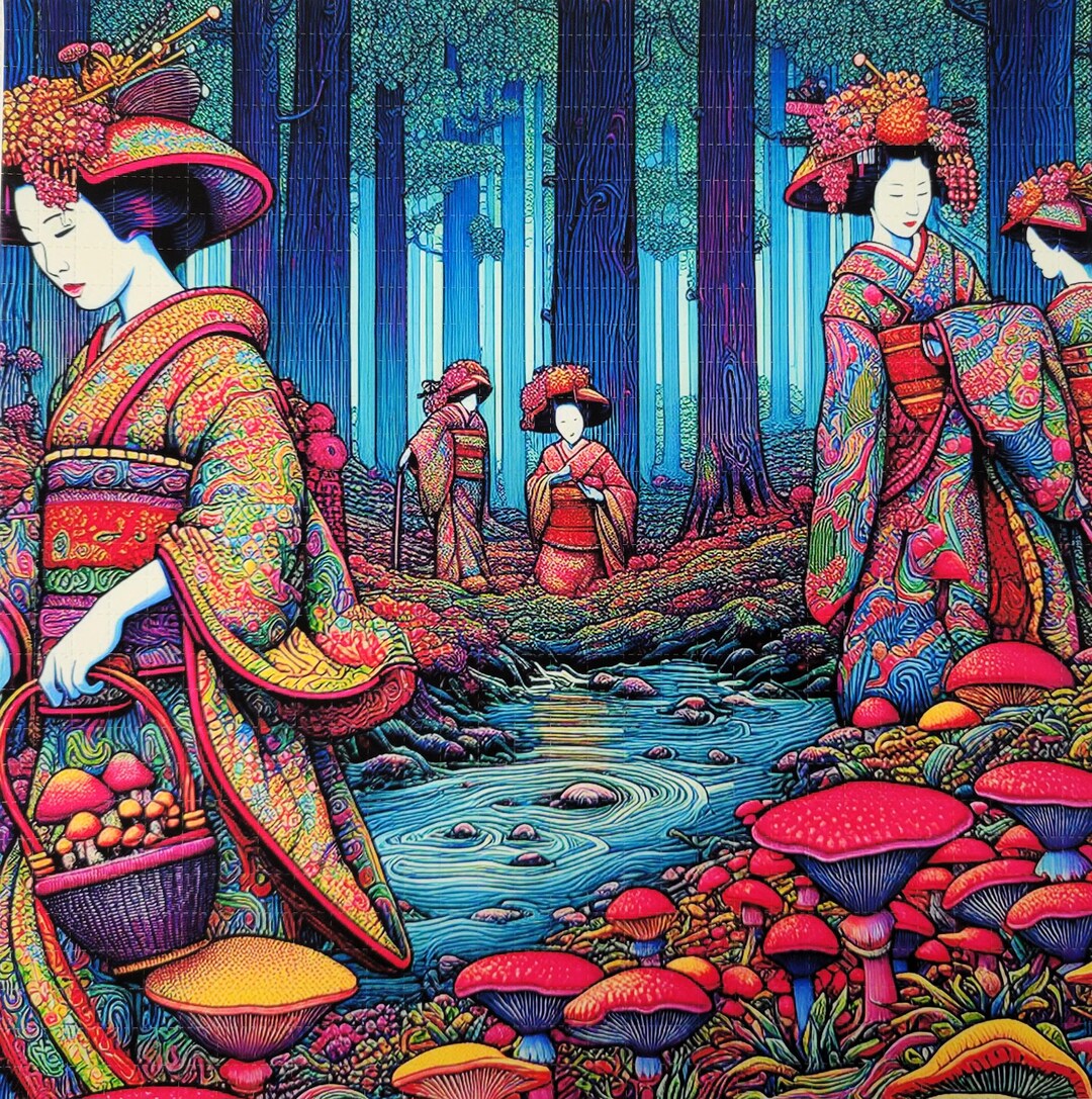 Foraging Geisha Girls Blotter Art Acid Free LSD Art Print - Etsy