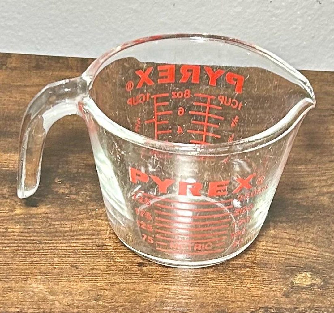 Vintage Pyrex 1 Cup/250ml Glass Measuring Cup Open Handle USA - Etsy
