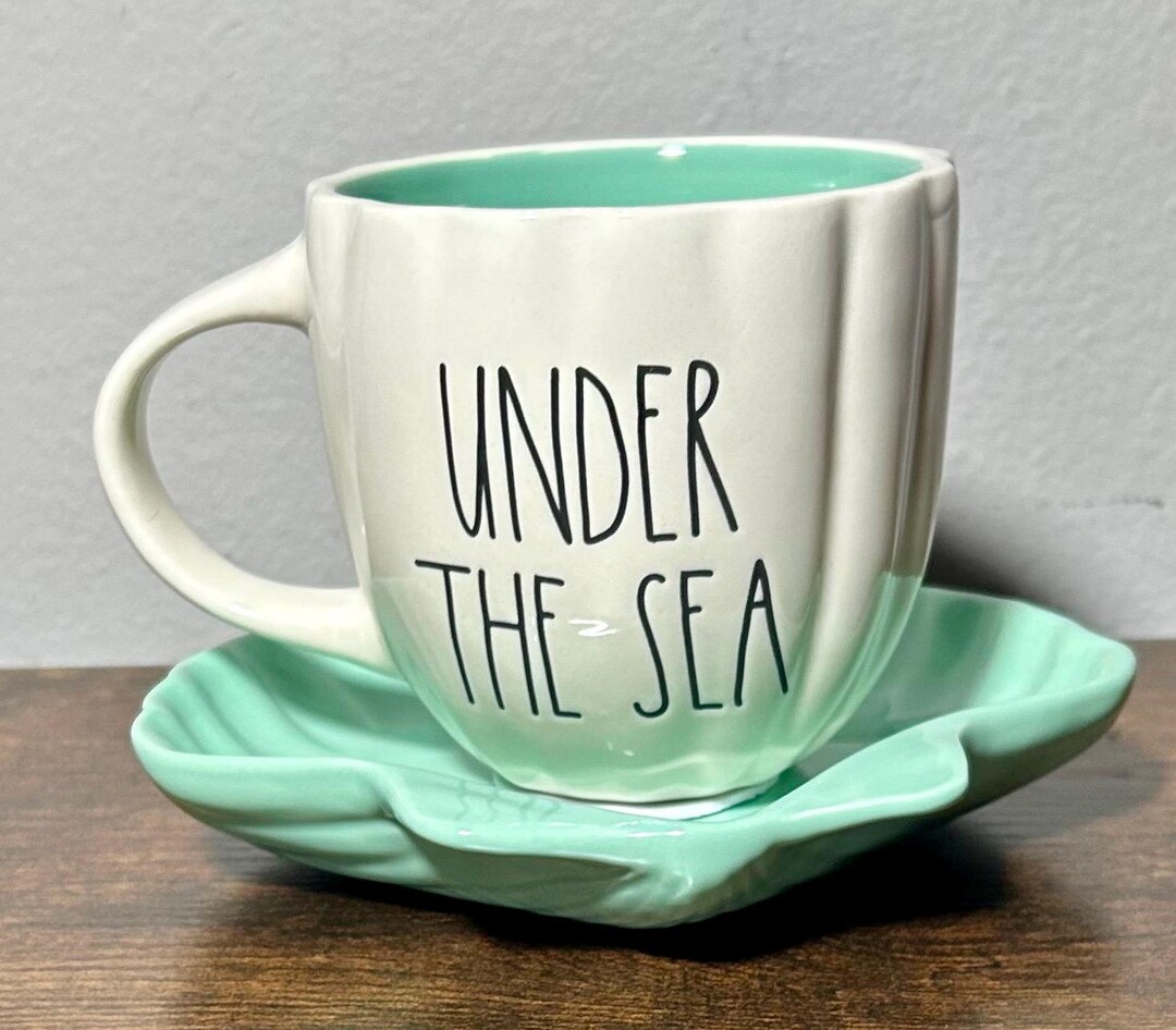 Rae Dunn Disney the Little Mermaid Ariel UNDER THE SEA Tea Cup and ...