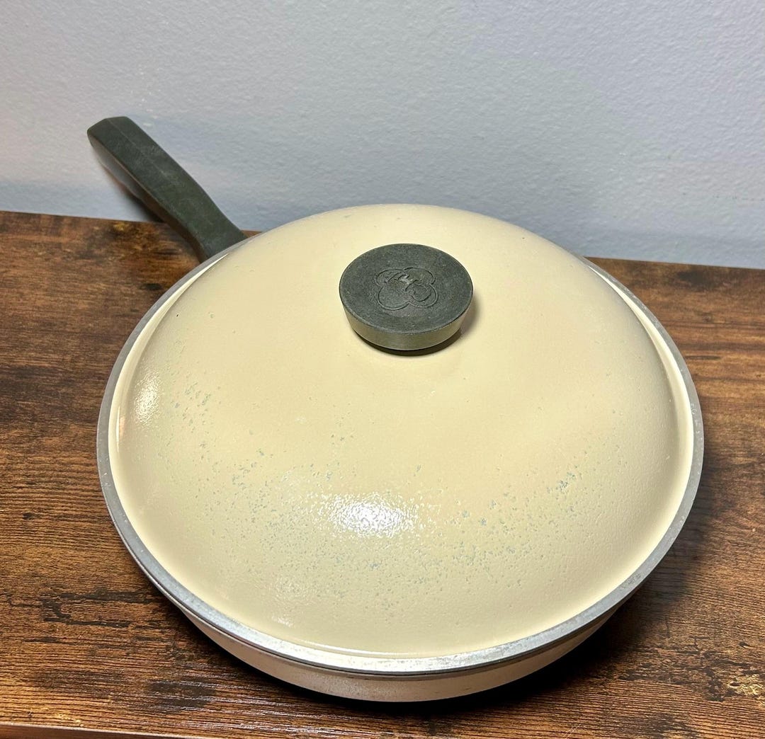 Vintage Club Aluminum 10” Harvest Yellow Frying Pan With Cover - Etsy
