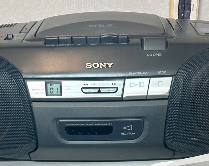 Sony Cfd-6 Boombox Portable Am/fm Radio and CD Player. Tested. Cassette ...