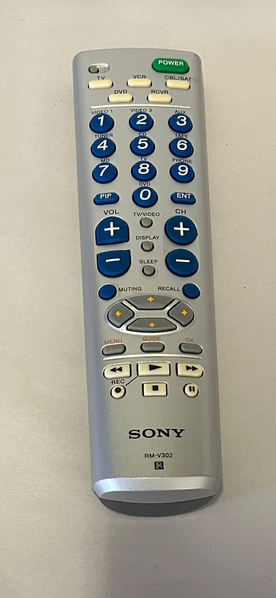 Sony Rm-v302 Silver TV VCR Cable DVD Universal Programmable Remote ...