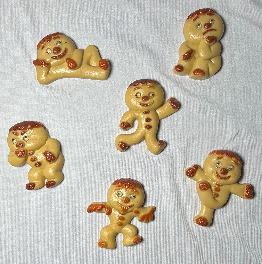 Vintage 70s Gingerbread Man Googly Eyes Christmas Refrigerator Magnet ...
