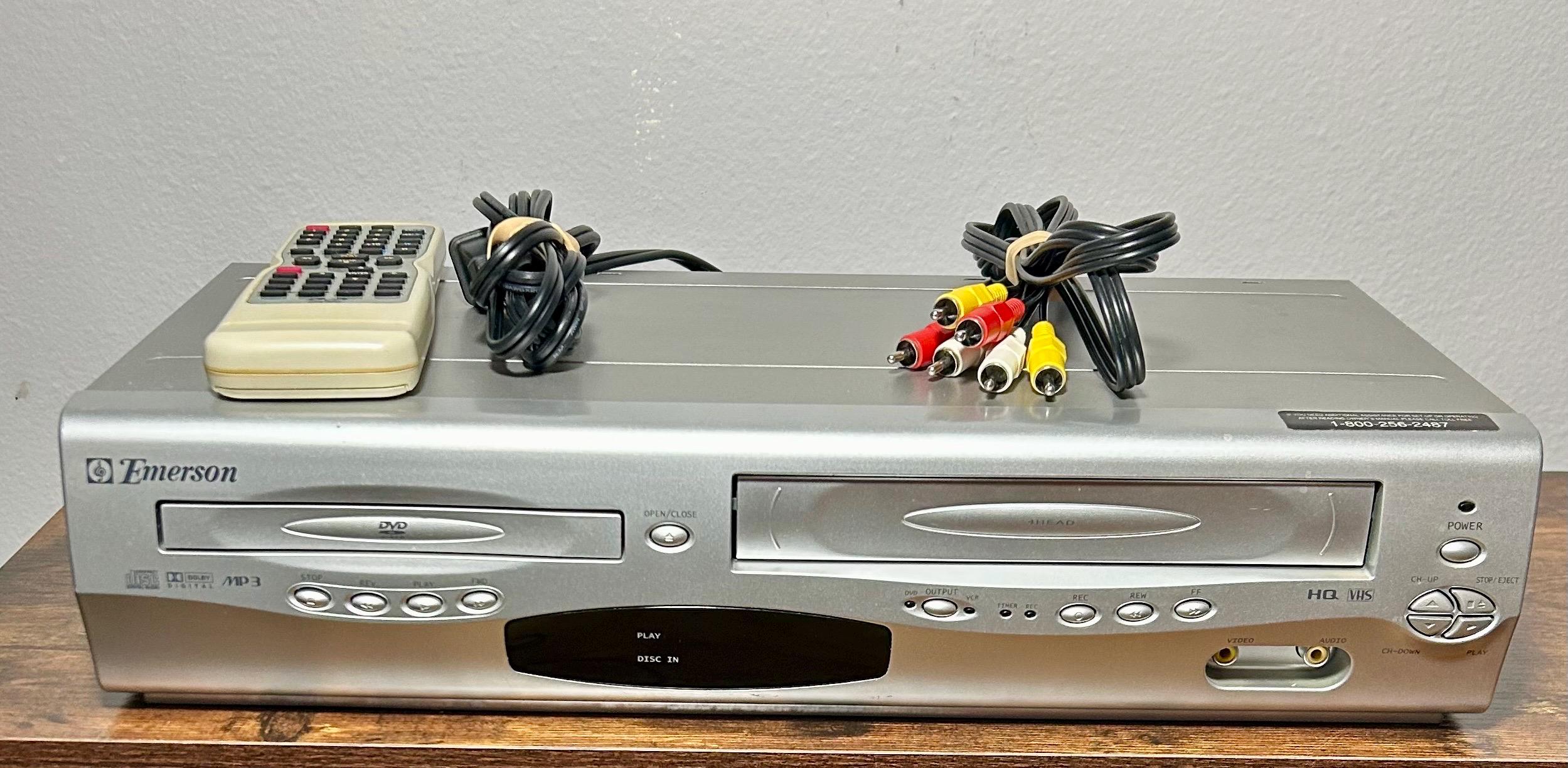 Emerson DVD VCR Combo Combination EWD2003 Vhs W/ Remote Tested - Etsy