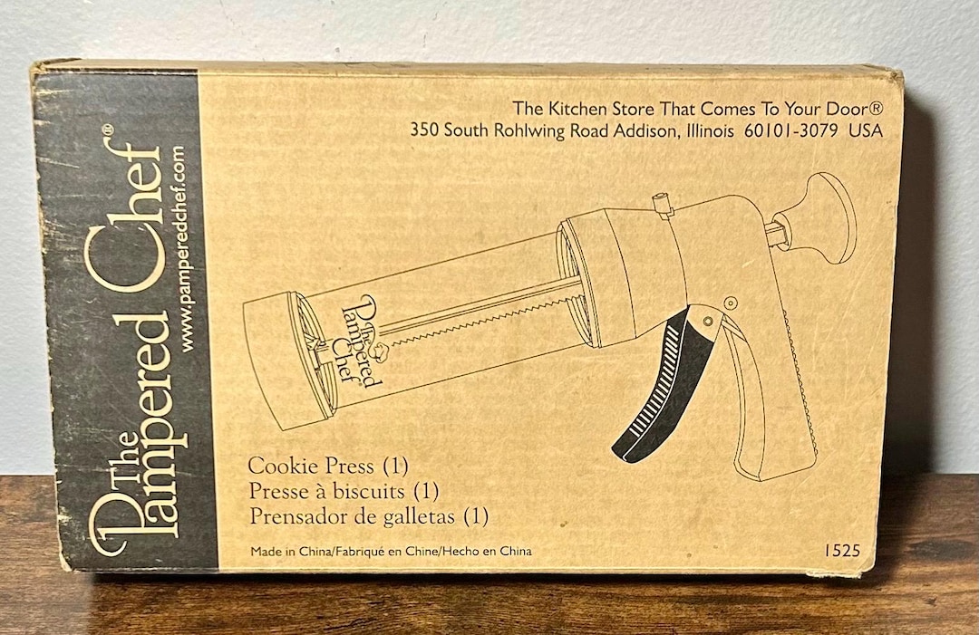 Pampered Chef Cookie Press Set 16 Decorator Discs 1525 Model +recipes ...