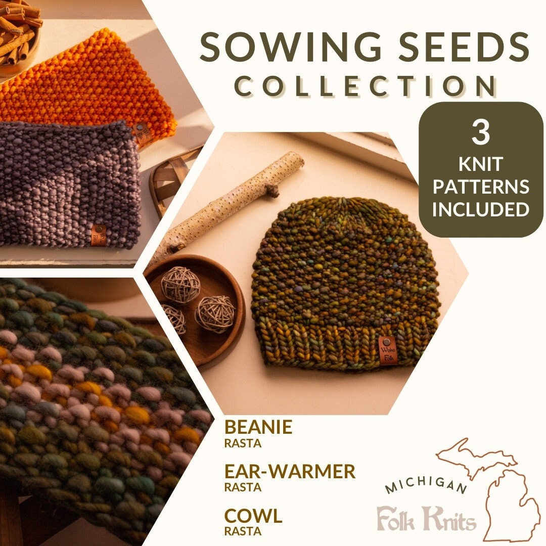 Sowing Seeds Collection Knitting Patterns | Cowl, Ear-warmer, Hat ...