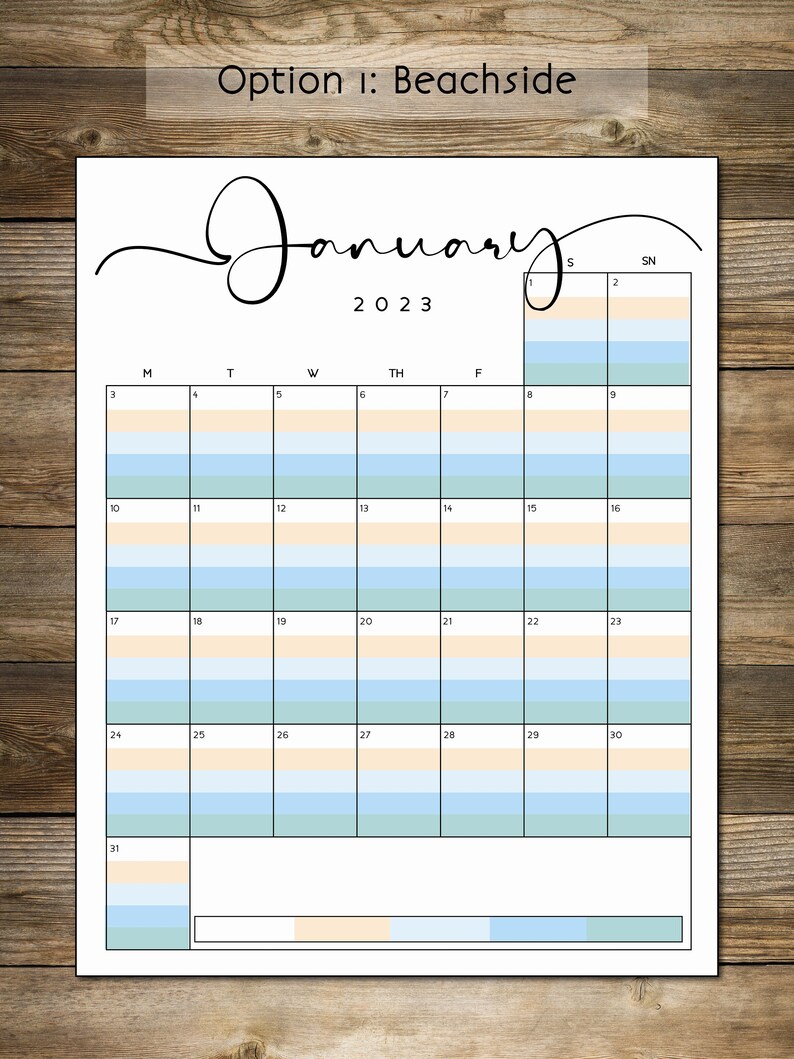 Printable Calendar 2023 MONDAY Start Digital INSTANT - Etsy