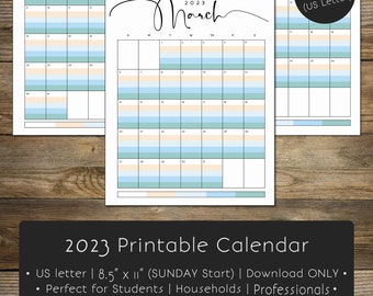 Printable Calendar 2023 A4, MONDAY Start, Digital INSTANT Download, A4 ...